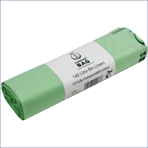 07CB140 | ALL GREEN COMPOST BAG COMPOSTABLE SACKS 140L ROLL OF 10 BAGS ...