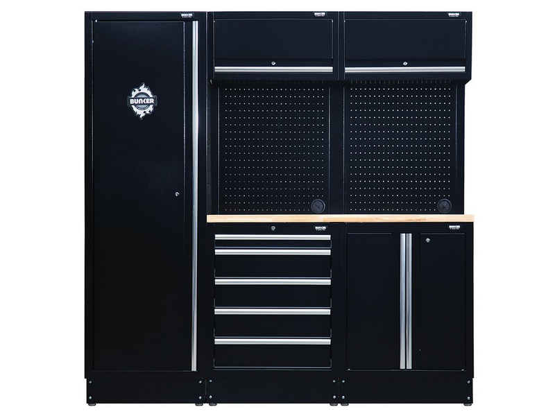 BUNKER® Modular Storage Combo with Hardwood Worktop (11 Piece) - S10 ...