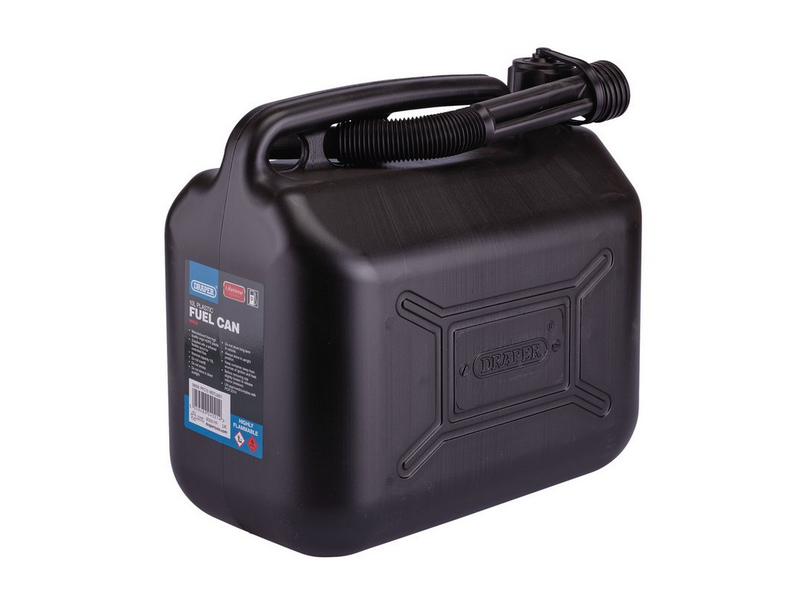 DR09058 | DRAPER Plastic Fuel Can, 10L, Black - S10 Supplies