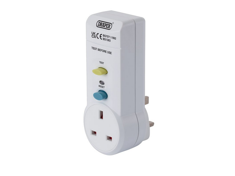 DR10205 | DRAPER RCD Adaptor, 220~250v/50Hz, 13 AMP - S10 Supplies