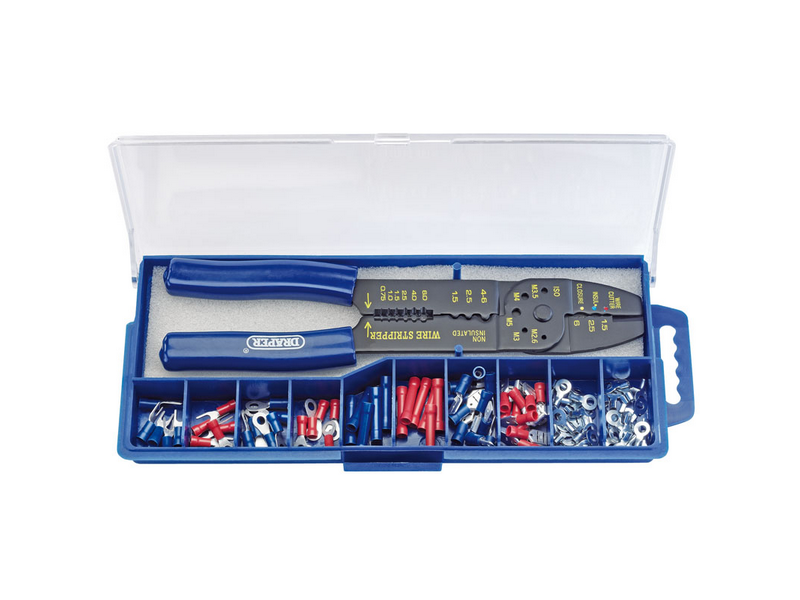 DR13658 | DRAPER 5 Way Crimping Tool & Terminal Kit, 240mm - S10 Supplies