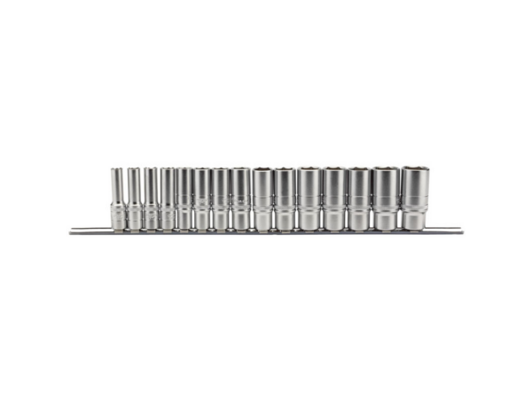 DR16494 | DRAPER Metric Deep Socket Set on a Metal Rail, 3/8" Sq. Dr ...