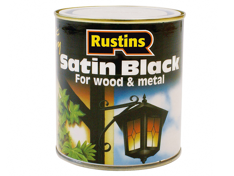 RUSBS1L | Rustins Satin Black Paint Quick Drying 1 Litre - S10 Supplies