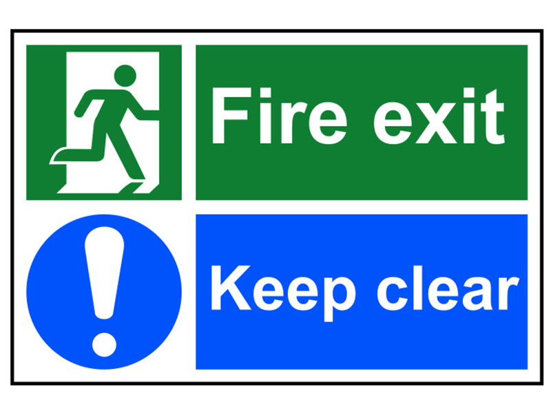 SCA1540 | Scan Fire Exit Keep Clear - PVC 300 x 200mm - S10 Supplies