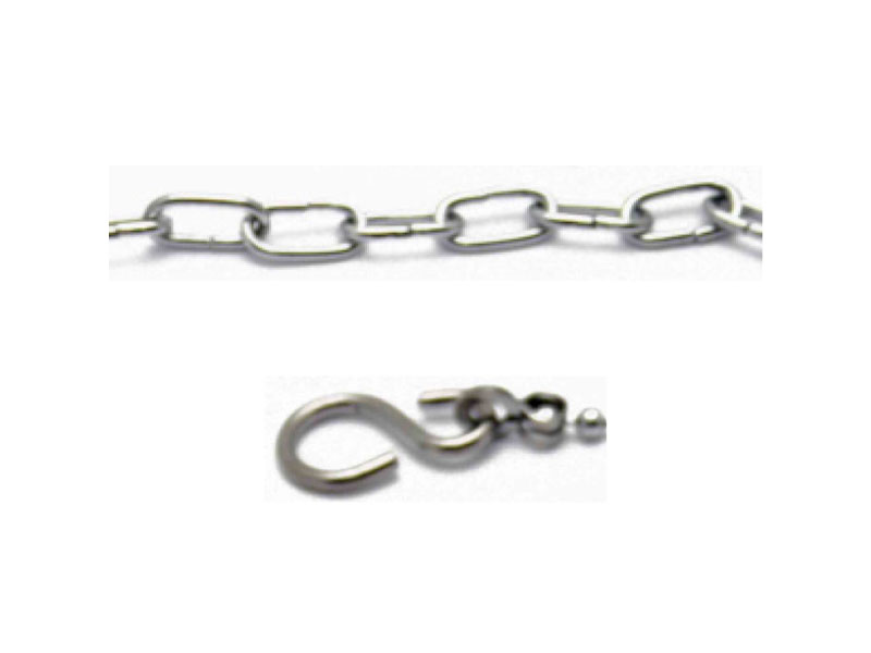 19EP200122 | 18" CHROME PLATED BATH CHAIN BRAZED LINK WITH S HOOK - S10 ...