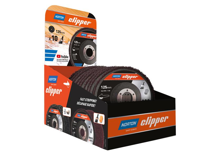 CLI749352 | Norton Clipper 115mm Rapid Strip Wood Counter Display of 10 ...
