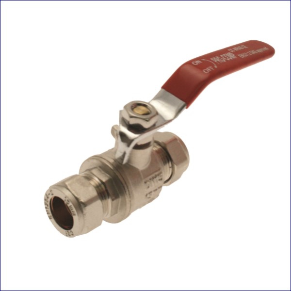 62EP305742 | EP LEVER BALL VALVE RED HANDLE C X C 22mm WRAS - S10 Supplies