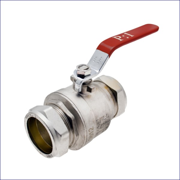 62EP305750 | EP LEVER BALL VALVE RED HANDLE C X C 54mm WRAS - S10 Supplies
