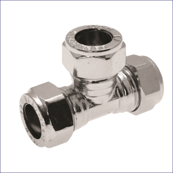 64EP321069 | EP COMPRESSION REDUCING TEE BRANCH CHROME 22mm x 22mm x ...
