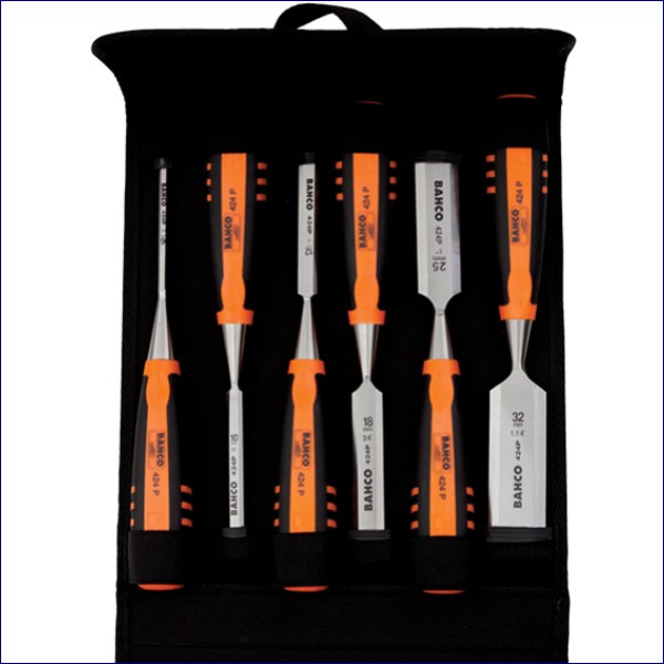 BAH424PS6PPK | Bahco 424-P Bevel Edge Chisel Set 6 Piece in Pouch - S10 ...