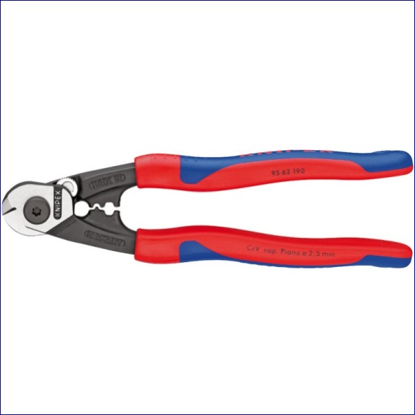 DR36142 | DRAPER Knipex 95 62 190 Forged Wire Rope Cutters with Heavy ...