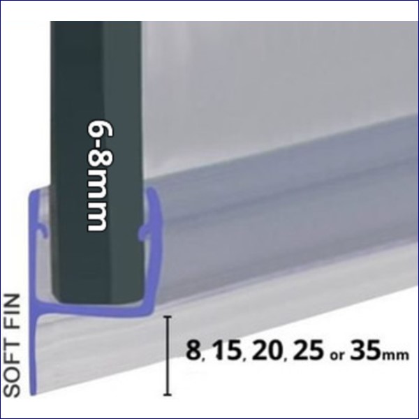 FIN008 | 8-10mm Glass h-Profile Fin Seal - S10 Supplies