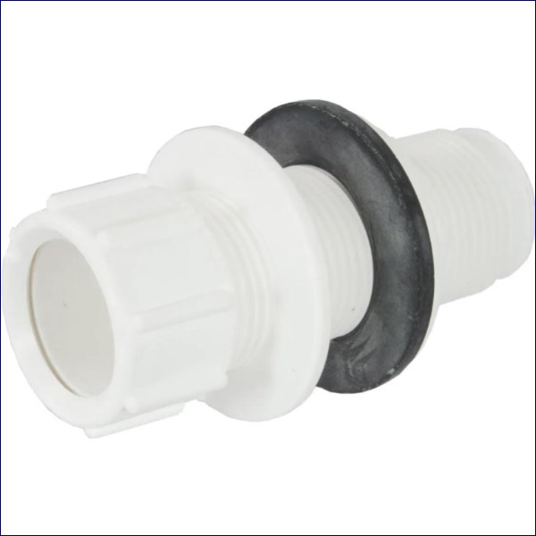 58EP308965 | SOLVENT WELD STRAIGHT TANK CONNECTOR 3/4" WHITE - S10 Supplies