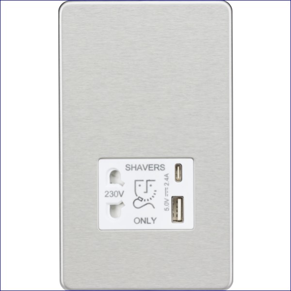 MLSF8909BCW | KNIGHTSBRIDGE SHAVER SOCKET WITH DUAL USB A AND C SOCKETS ...