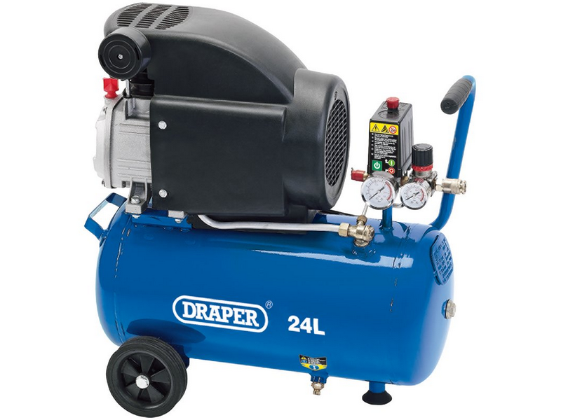 DR24980 | DRAPER Air Compressor, 24L, 1.5kW - S10 Supplies