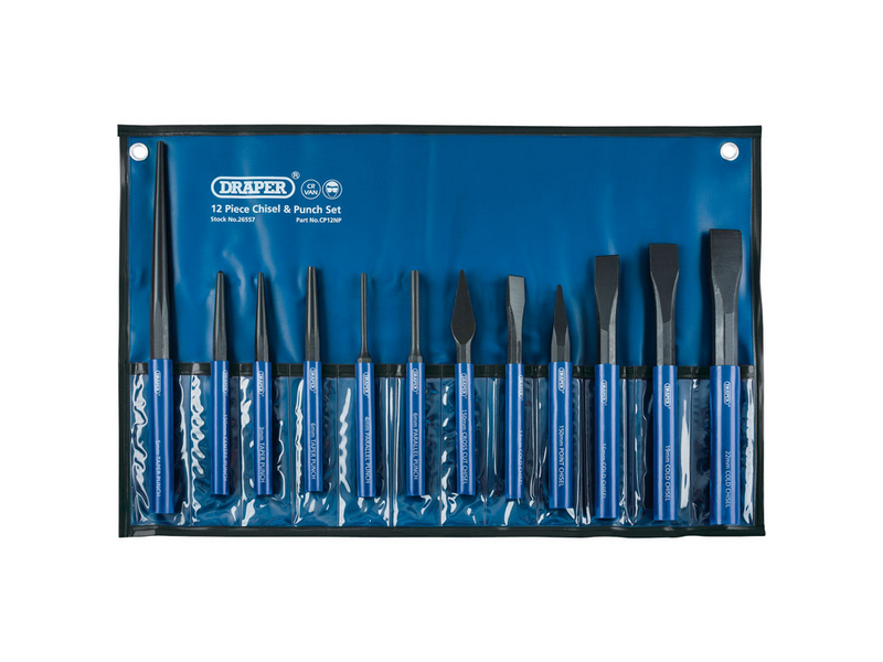DR26557 | DRAPER Cold Chisel and Punch Set (12 Piece) - S10 Supplies