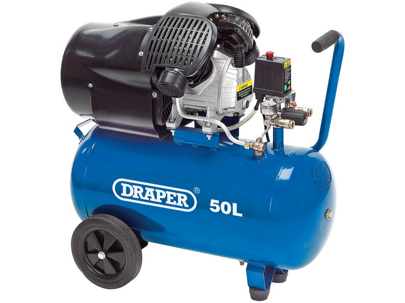DR29355 | DRAPER Direct Drive V-Twin Oiled Air Compressor, 50L, 2.2kW ...
