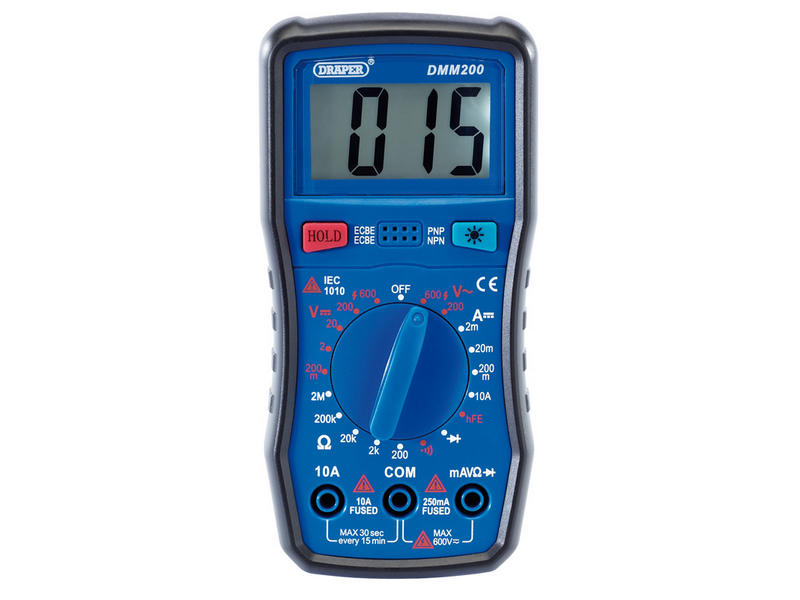 DR41817 | DRAPER Manual-Ranging Digital Multimeter, 1 x Test Leads, 1 x ...
