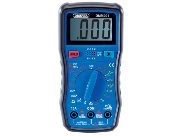 DR41818 | DRAPER Manual-Ranging Digital Multimeter, 1 x Test Leads, 1 x ...