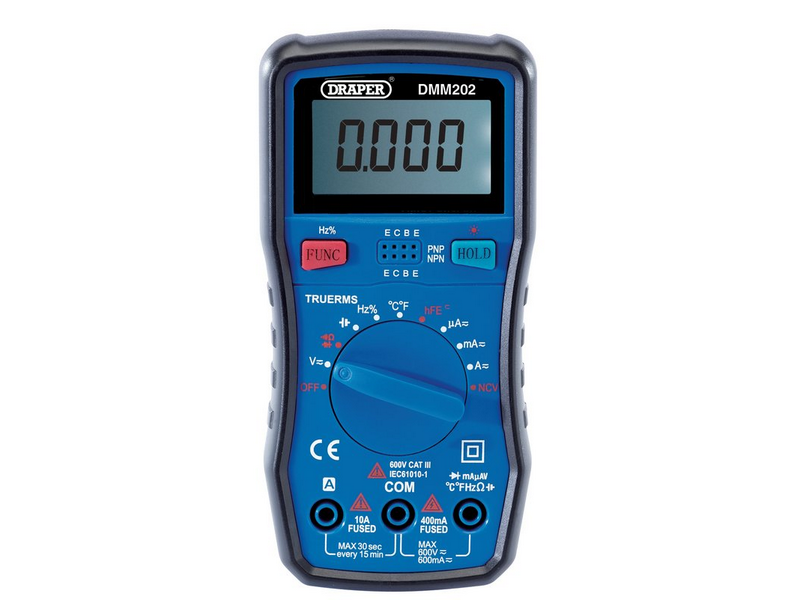 DR41820 | DRAPER Auto-Ranging Digital Multimeter, 1 x Test Leads, 1 x ...