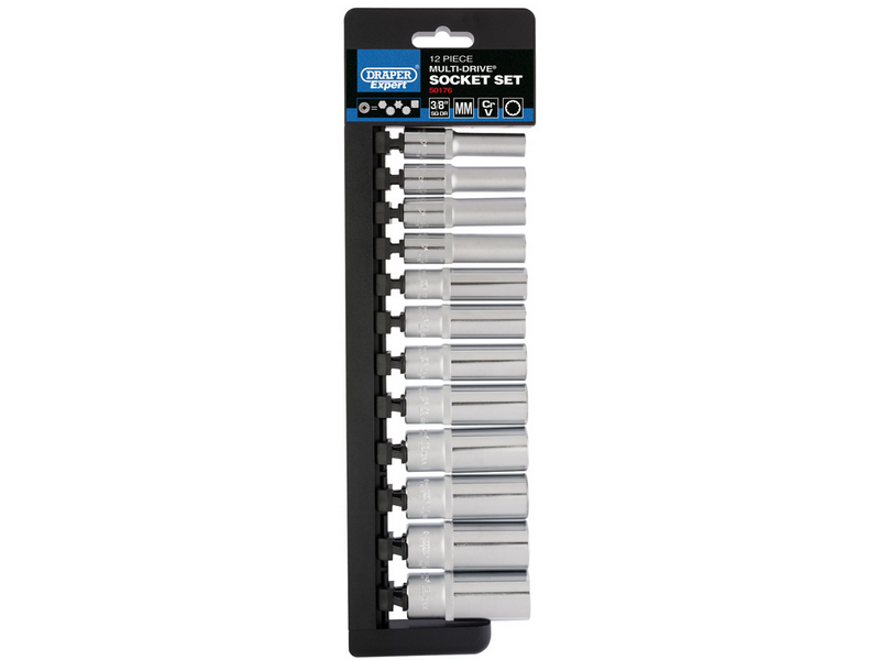 DR50176 | DRAPER Multi-Drive® Deep Socket Set, 3/8" Sq. Dr. (12 Piece ...