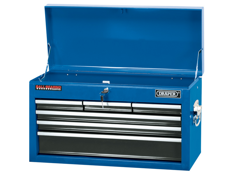 DR51690 | DRAPER Narrow Tool Chest, 6 Drawer, 24", Blue - S10 Supplies