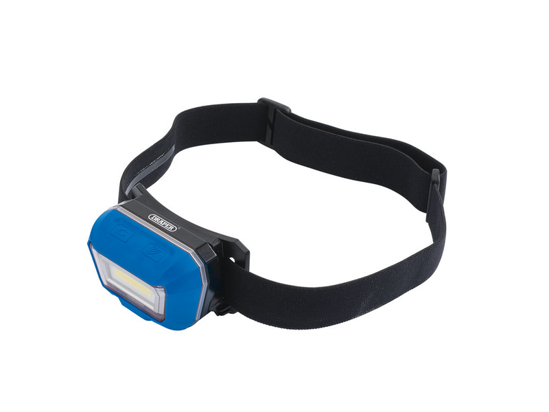 DR54374 | DRAPER Rechargeable COB LED Head Torch, 3W, 300 Lumens - S10 ...