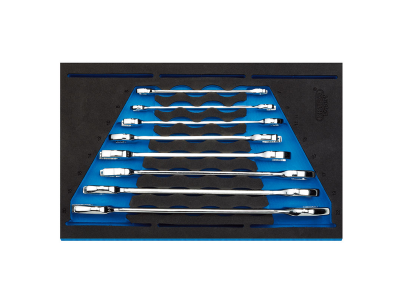 DR63524 | DRAPER Open Ended Spanner Set in 1/4" Drawer EVA Insert Tray ...