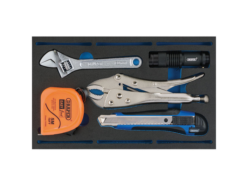 DR63543 | DRAPER Tool Kit in 1/4 Drawer EVA Insert Tray (5 Piece) - S10 ...