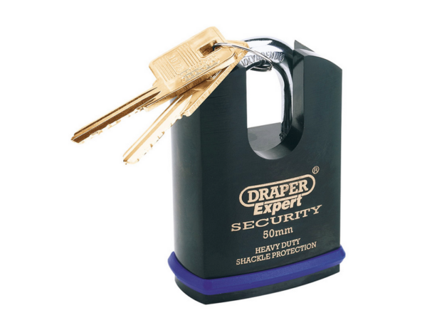 DR64197 | DRAPER Heavy Duty Padlock and 2 Keys with Shrouded Shackle ...