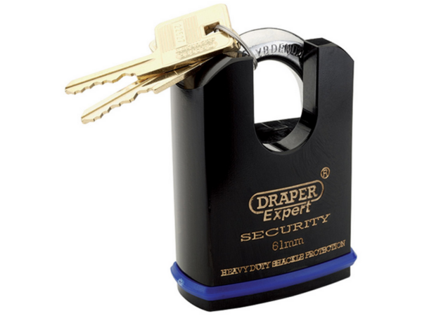 DR64198 | DRAPER Heavy Duty Padlock and 2 Keys with Shrouded Shackle ...