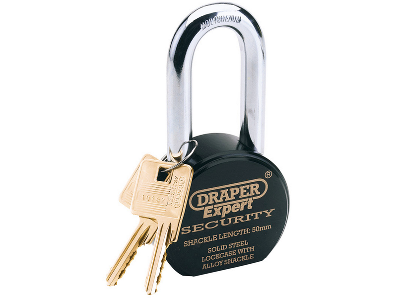DR64207 | DRAPER Heavy Duty Stainless Steel Padlock and 2 Keys, 63 x ...