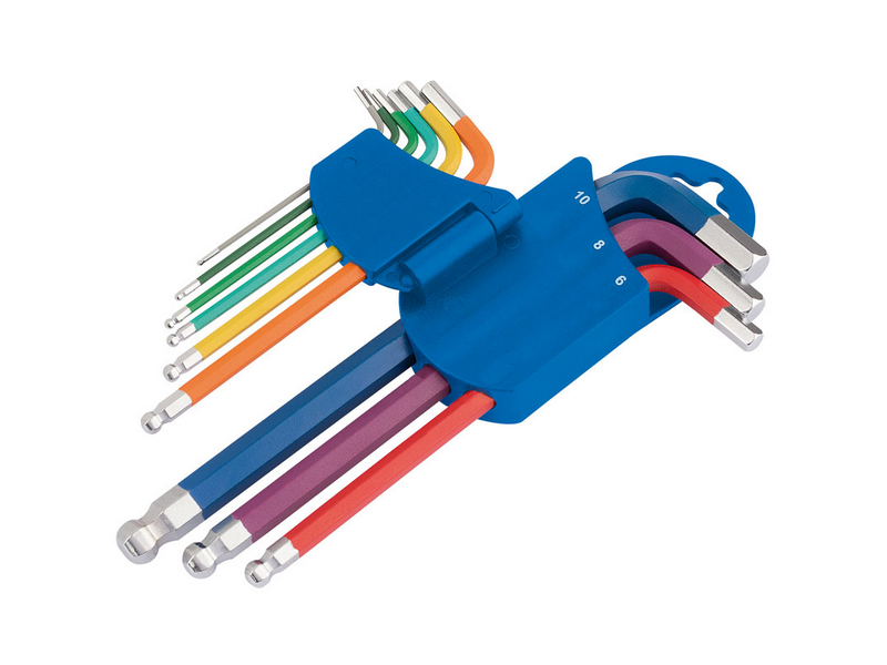DR66132 | DRAPER Metric Coloured Hex. and Ball End Key Set (9 Piece) - S10 Supplies