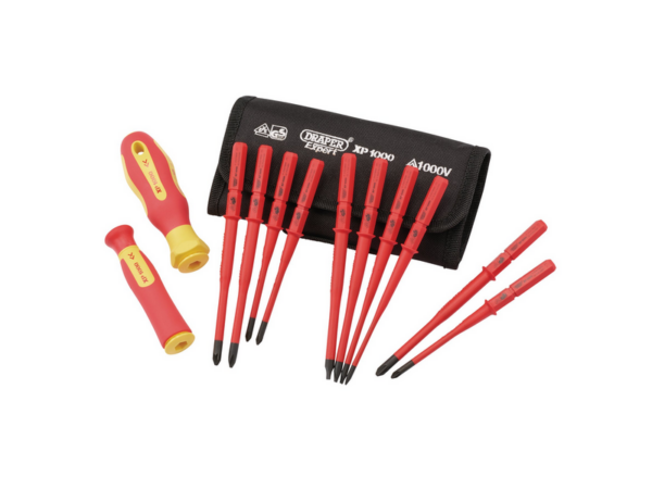 DR70867 | Draper Ergo Plus Slim Interchangeable VDE Screwdriver Set 12pc - S10 Supplies