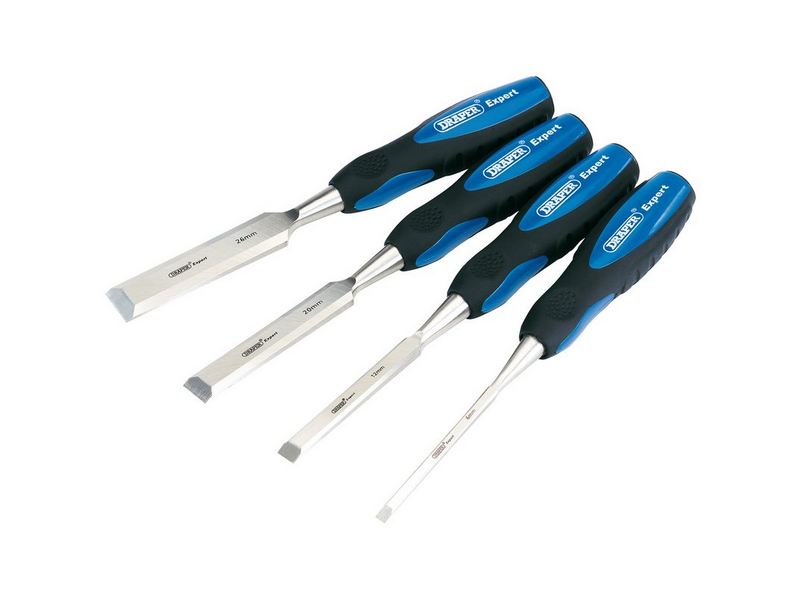 DR89726 | DRAPER Soft Grip Bevel Edge Wood Chisel Set, 150mm (4 Piece ...