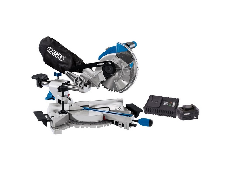 DR99970 | DRAPER D20 20V Brushless Sliding Compound Mitre Saw, 185mm, 1 ...