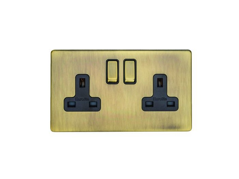 ELAB2SOB | EUROLITE 2 Gang 13Amp Dp Switched Socket Flat Concealed ...